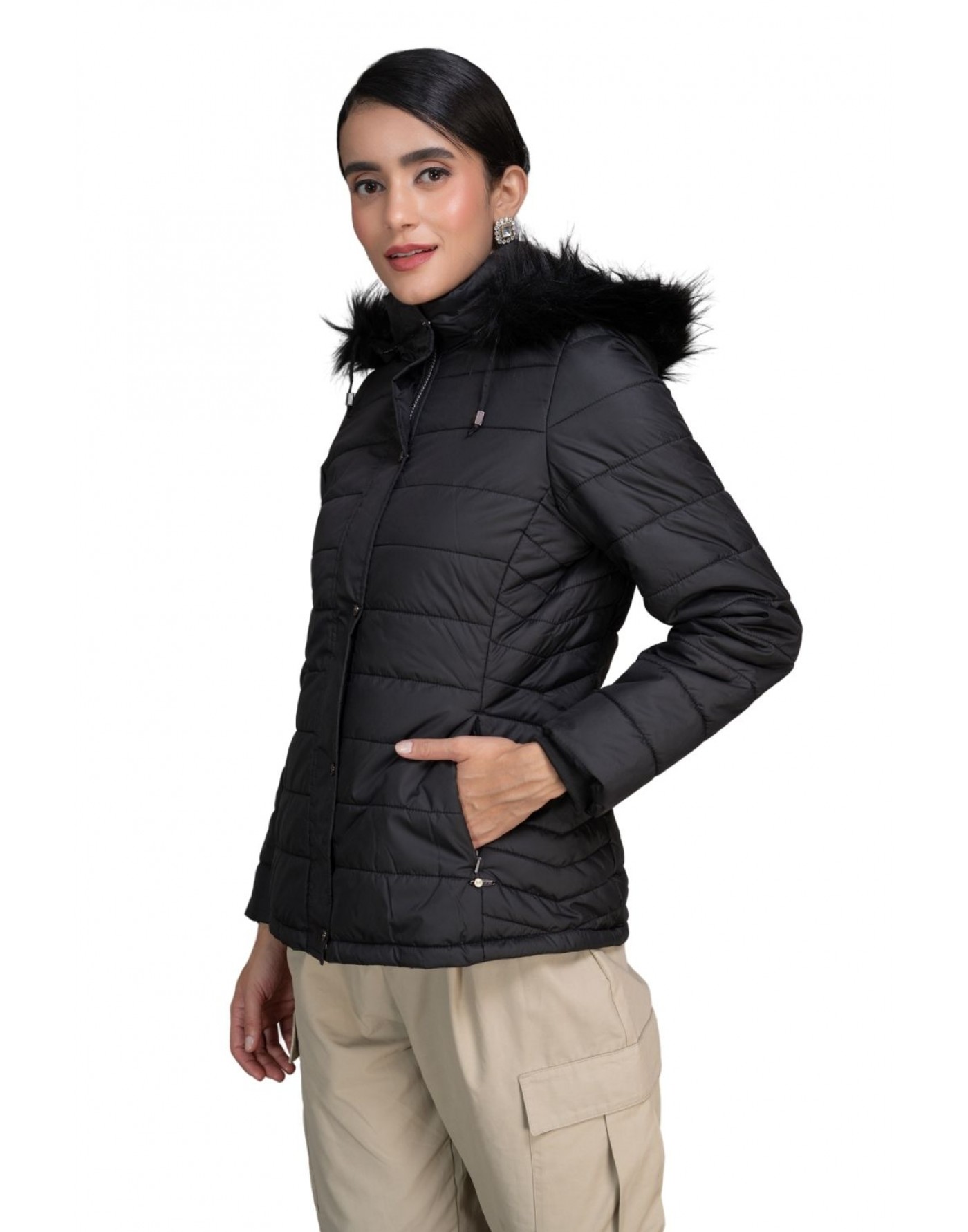 Shop Women Travel Jacket Black Color at Woollen Wear